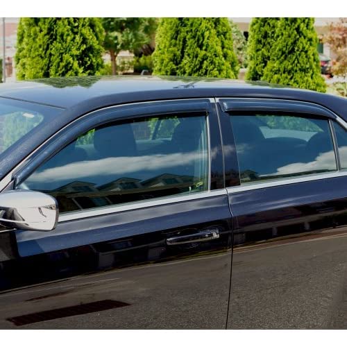 Auto Ventshade [AVS] Ventvisor / Rain Guards | Outside Mount, Smoke Color, 4 pc | 94422 | Fits 2006 - 2010 Hyundai Accent Sedan