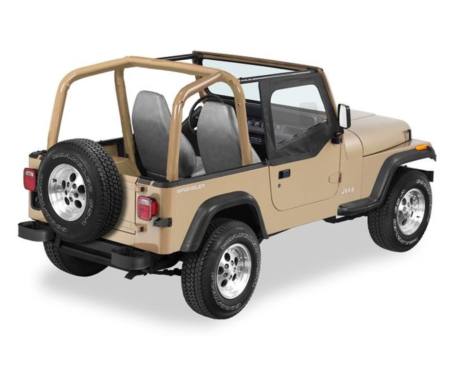 Bestop 53120-15 Black Denim Fabric Replacement Upper Door Skin Set for 88-95 Wrangler YJ