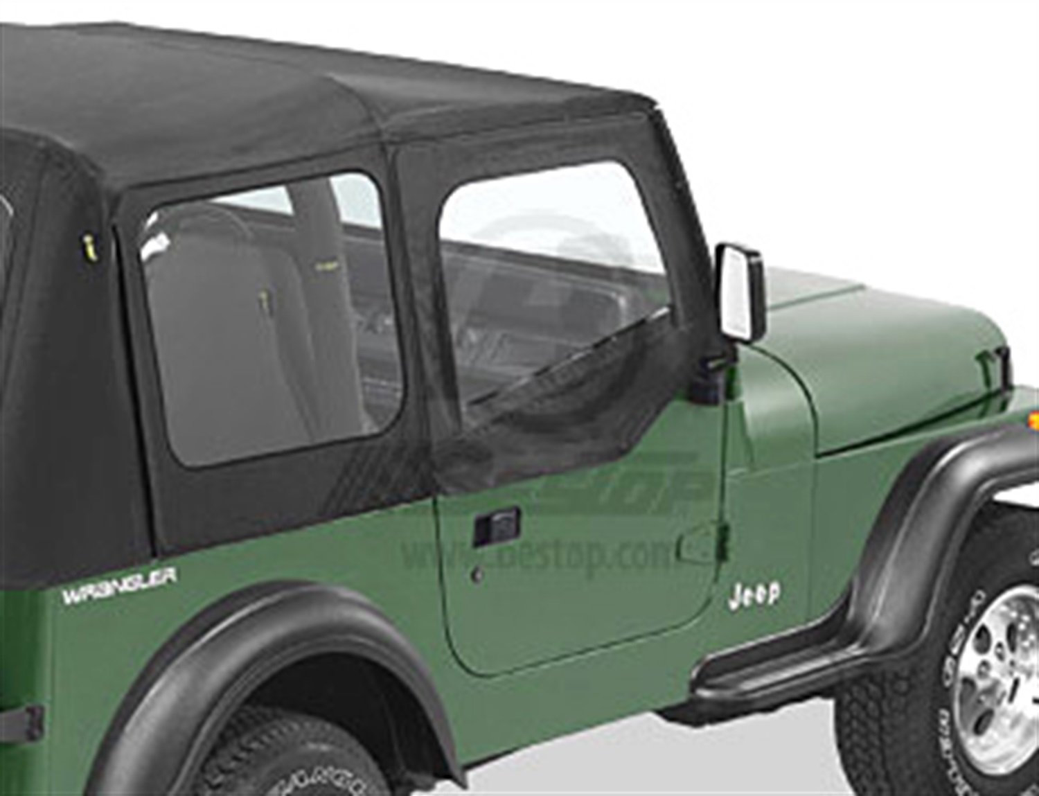 Bestop 53120-15 Black Denim Fabric Replacement Upper Door Skin Set for 88-95 Wrangler YJ