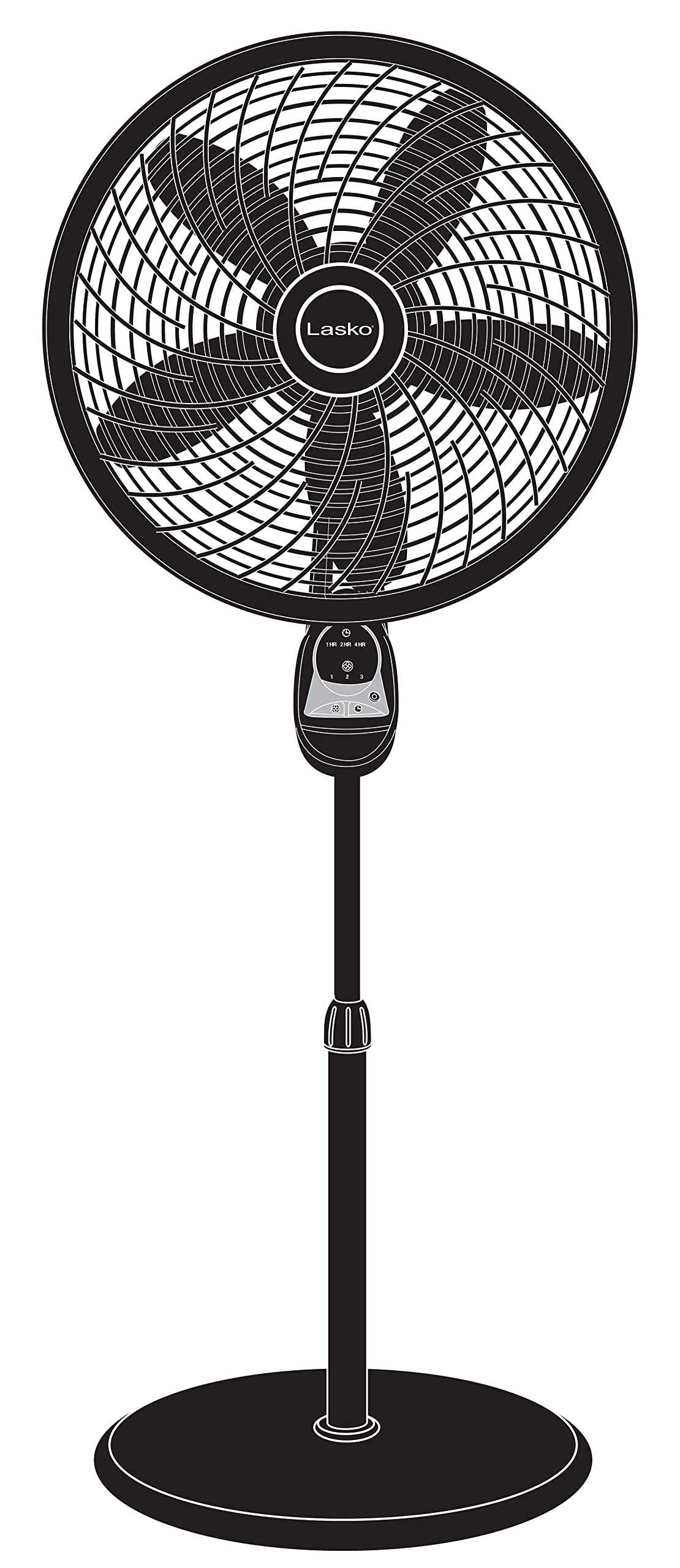 Lasko 1843 18″ Remote Control Cyclone Pedestal Fan with Built-in Timer, Black Features Oscillating Movement and Adjustable Height