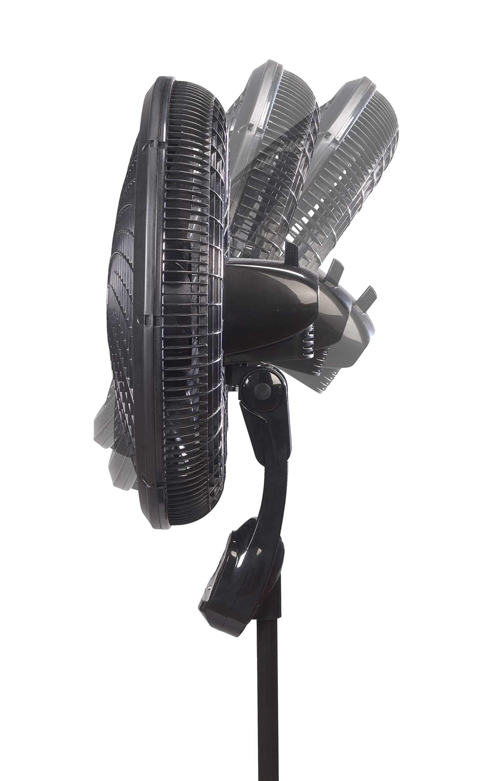 Lasko 1843 18″ Remote Control Cyclone Pedestal Fan with Built-in Timer, Black Features Oscillating Movement and Adjustable Height