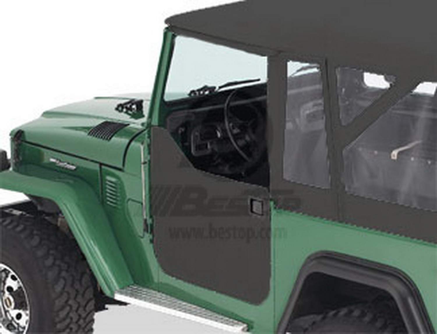 Bestop 5303001 Black Crush Lower Fabric Half Doors for 1964-1984 Toyota Land Cruiser