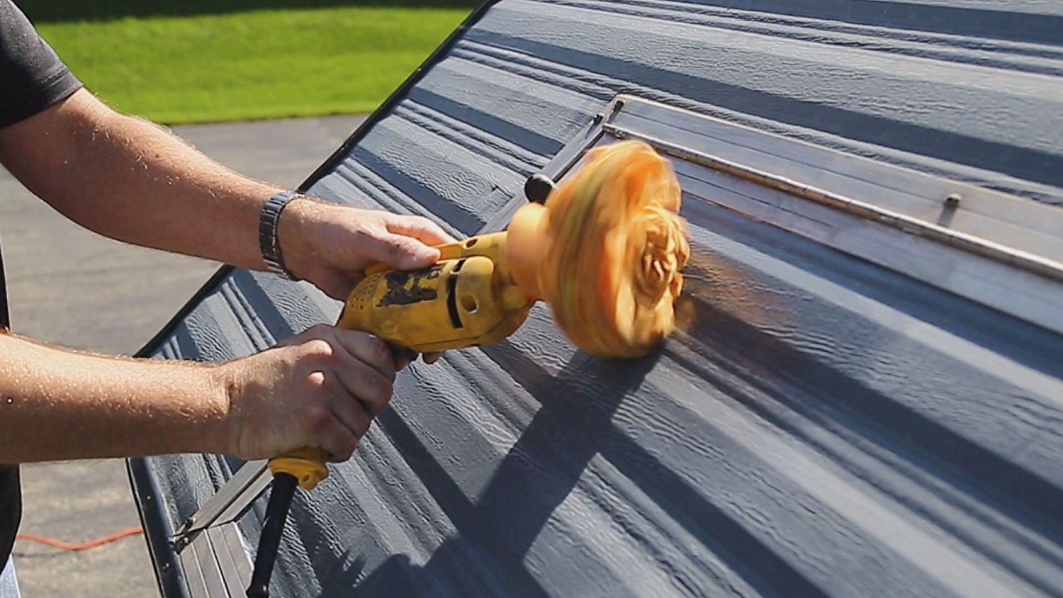 Flitz PB 101-50 Buff Ball Car Buffer Drill Attachment with Self-Cooling Design That Never Scorches or Burns + No Exposed Hardware to Prevent Scratches, Buff and Polish Any Surface, Machine Washable, 5 Inch,Orange