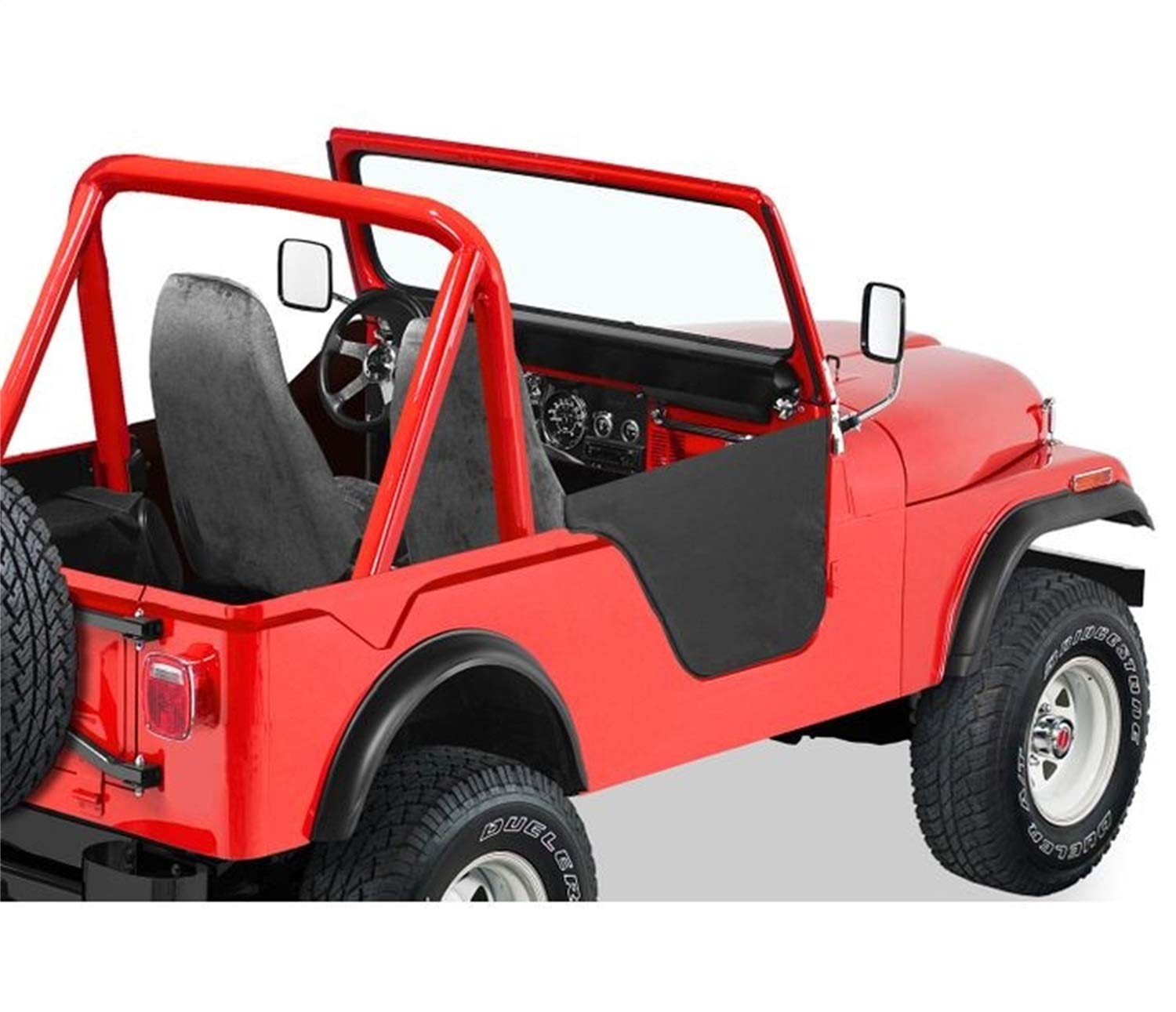 Bestop 5302701 Black Lower Fabric Half Doors for 1976-1983 CJ5