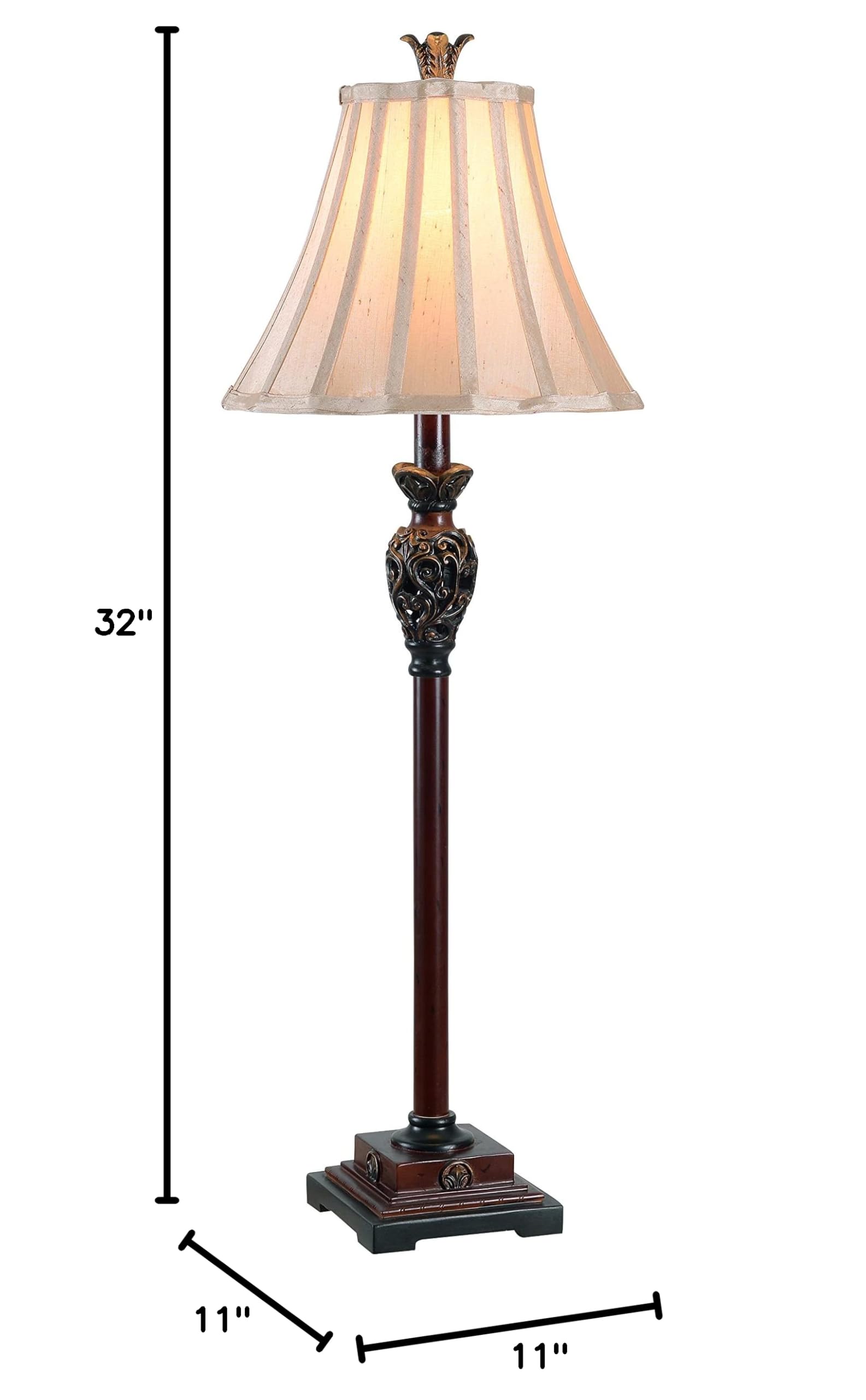 Kenroy Home 20181GR Iron Lace Floor Lamp with Golden Ruby Finish, Classic Style, 62.75" Height, 18" Width, 18" Depth