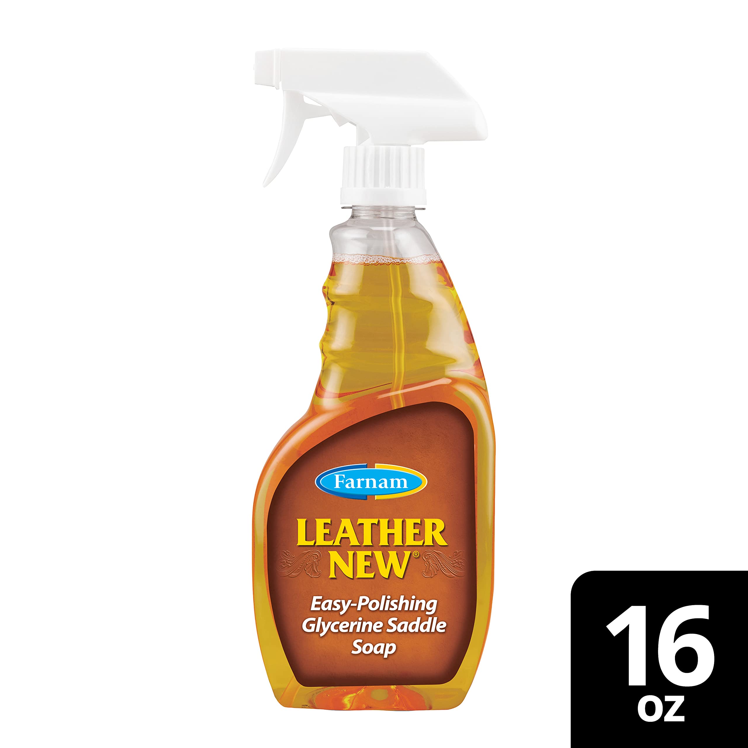 Farnam Leather New Easy-Polishing Glycerine Saddle Soap and Leather Saddle Cleaner, Protects and Preserves Leather, Cleans, Conditions and Polishes, 16 Oz.