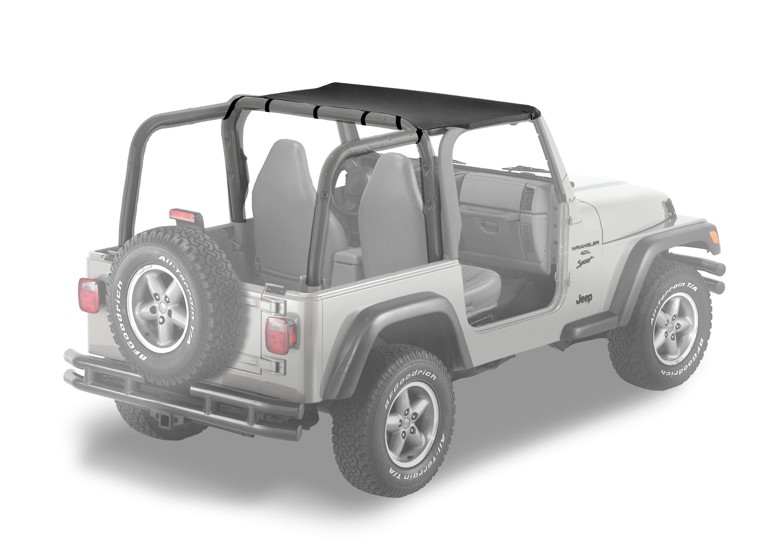 Bestop 5253235 Black Diamond Safari-Style Bikini Top For 2003-2006 Wrangler (Except Unlimited)