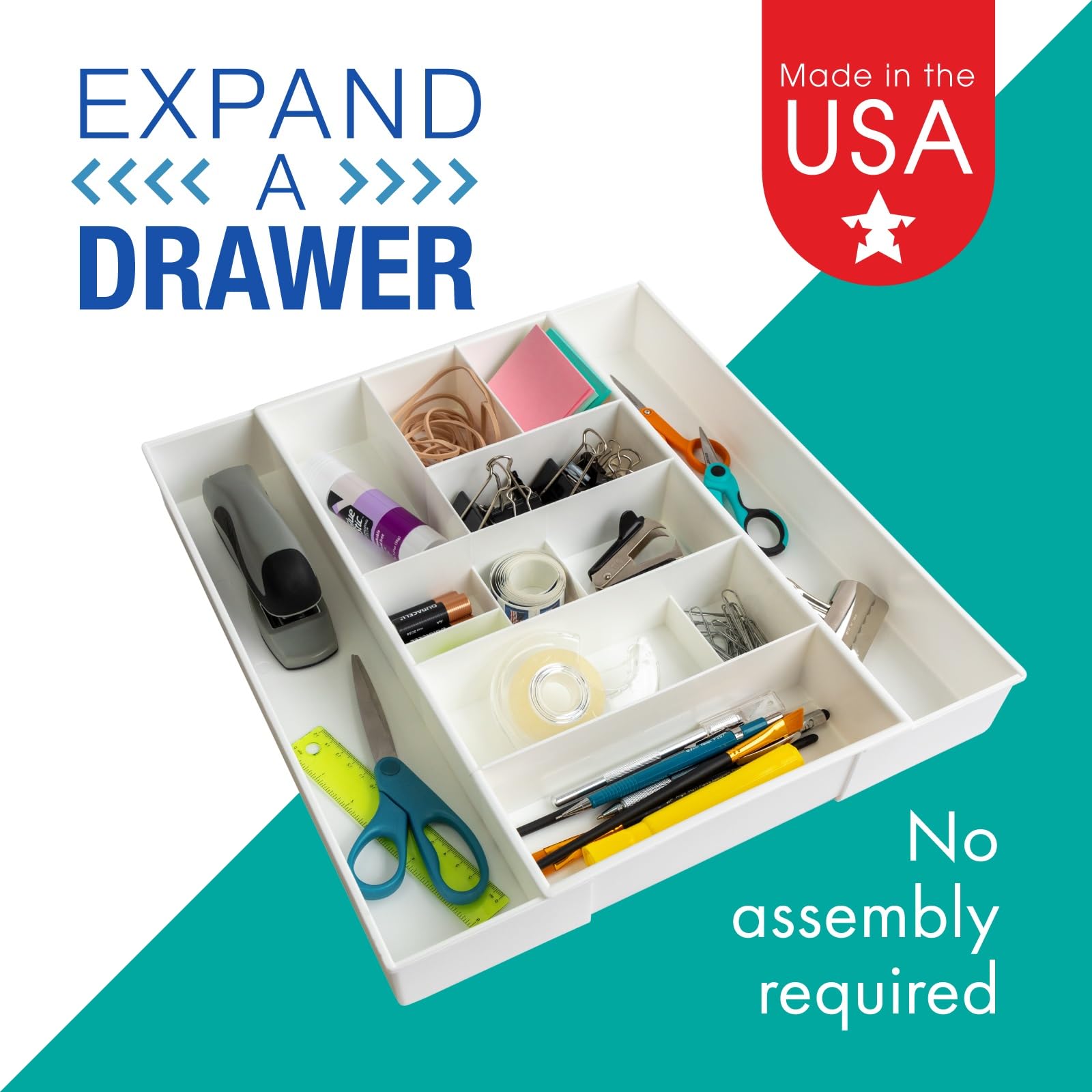 Dial Industries Junk Expand-A-Drawer, 9.5" x 16" x 2.25" (02562)