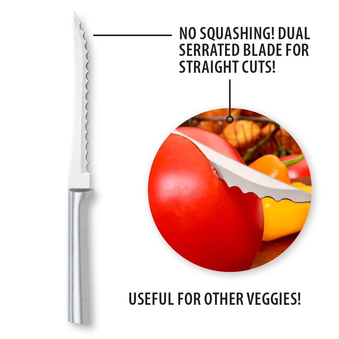 Rada Cutlery Tomato Slicing Knife – Stainless Steel Blade With Aluminum Handle Made in USA, 8-7/8 Inches