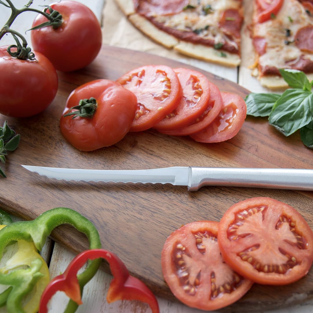 Rada Cutlery Tomato Slicing Knife – Stainless Steel Blade With Aluminum Handle Made in USA, 8-7/8 Inches