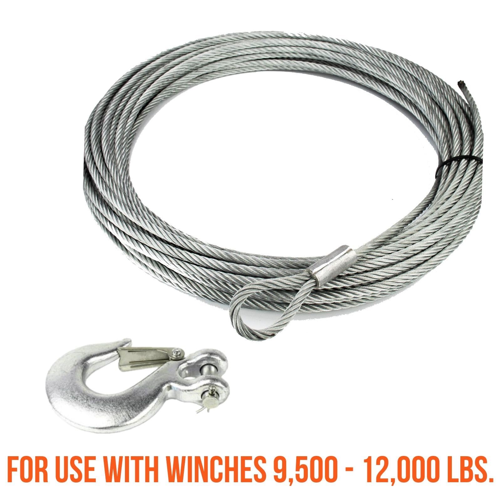 Mile Marker 19-50020C Steel Cable for Winch, 3/8" X 100'