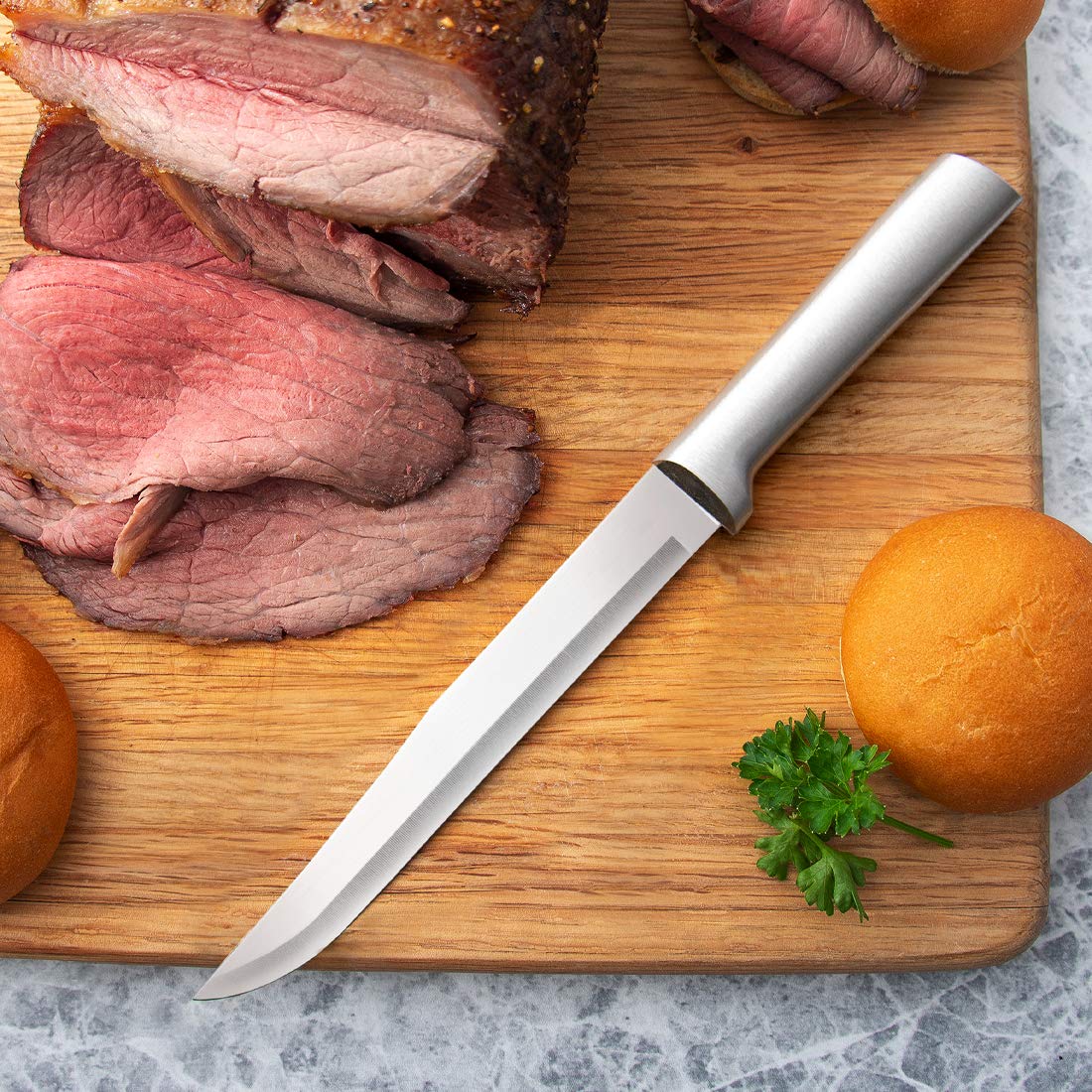 Rada Cutlery Slicing Knife โ Stainless Steel Blade With Brushed Aluminum Handle Made in the USA, 11-3/8 Inches