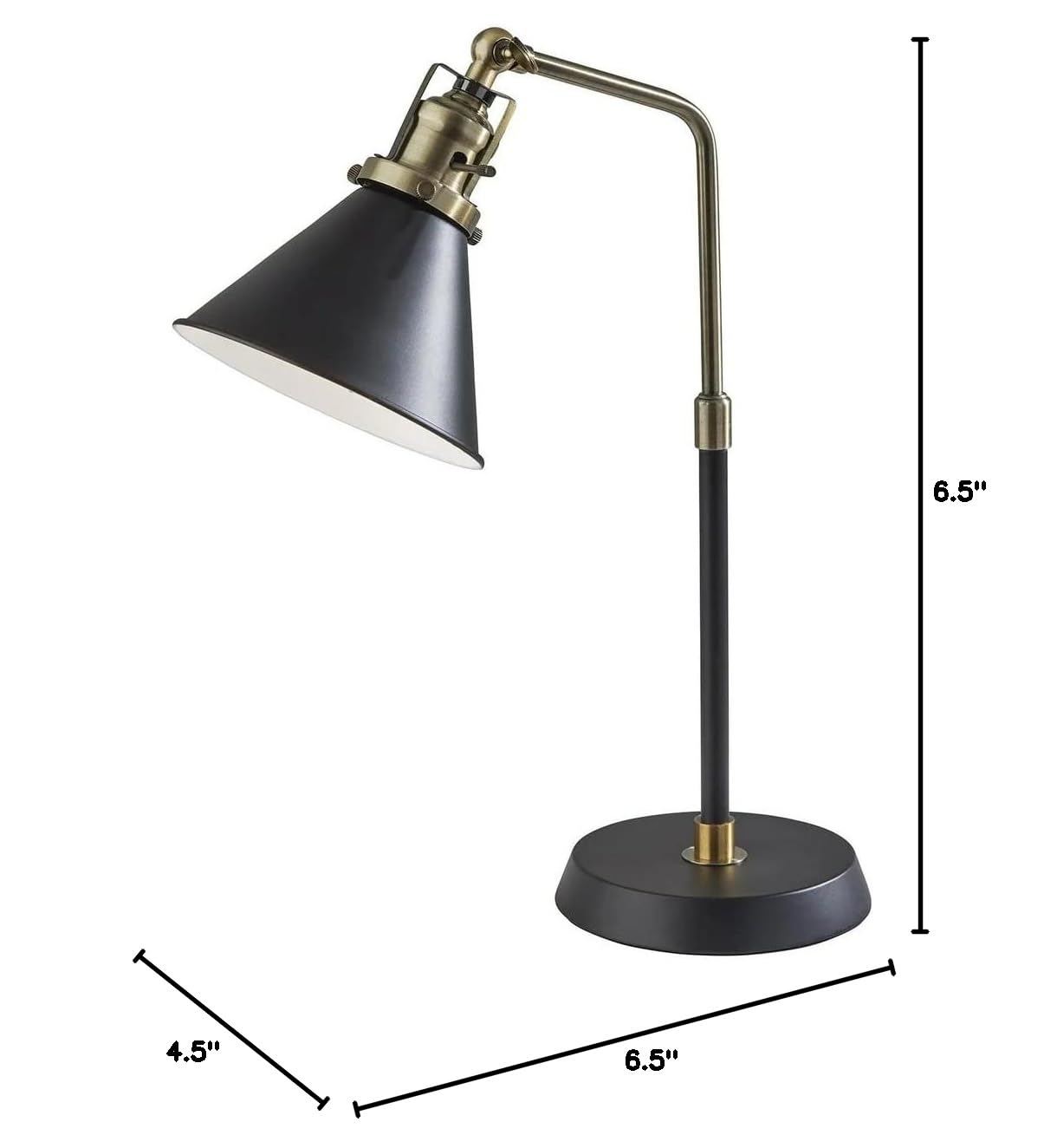 Adesso SL3740-01 Arthur Desk Lamp, Black and Gold