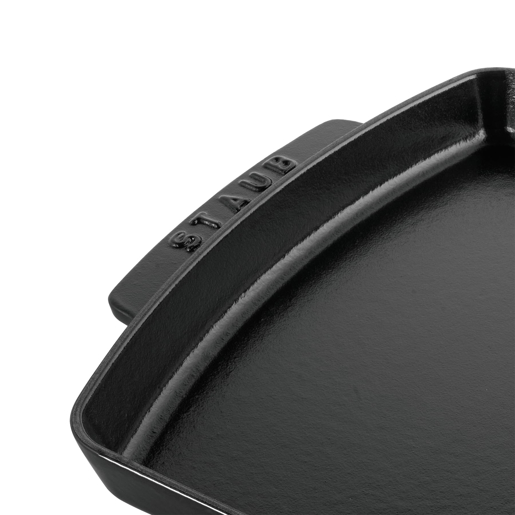 Staub Cast Iron 13 x 9-inch Rectangular Serving Dish with Wood Base - Matte Black, Made in France