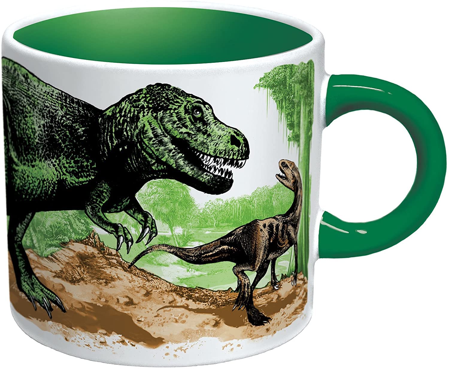 The Unemployed Philosophers Guild Disappearing Dino Mug - Heat Sensitive Color Changing Coffee Mug - Add Hot Liquid and Watch Dinosaurs Turn to Fossils