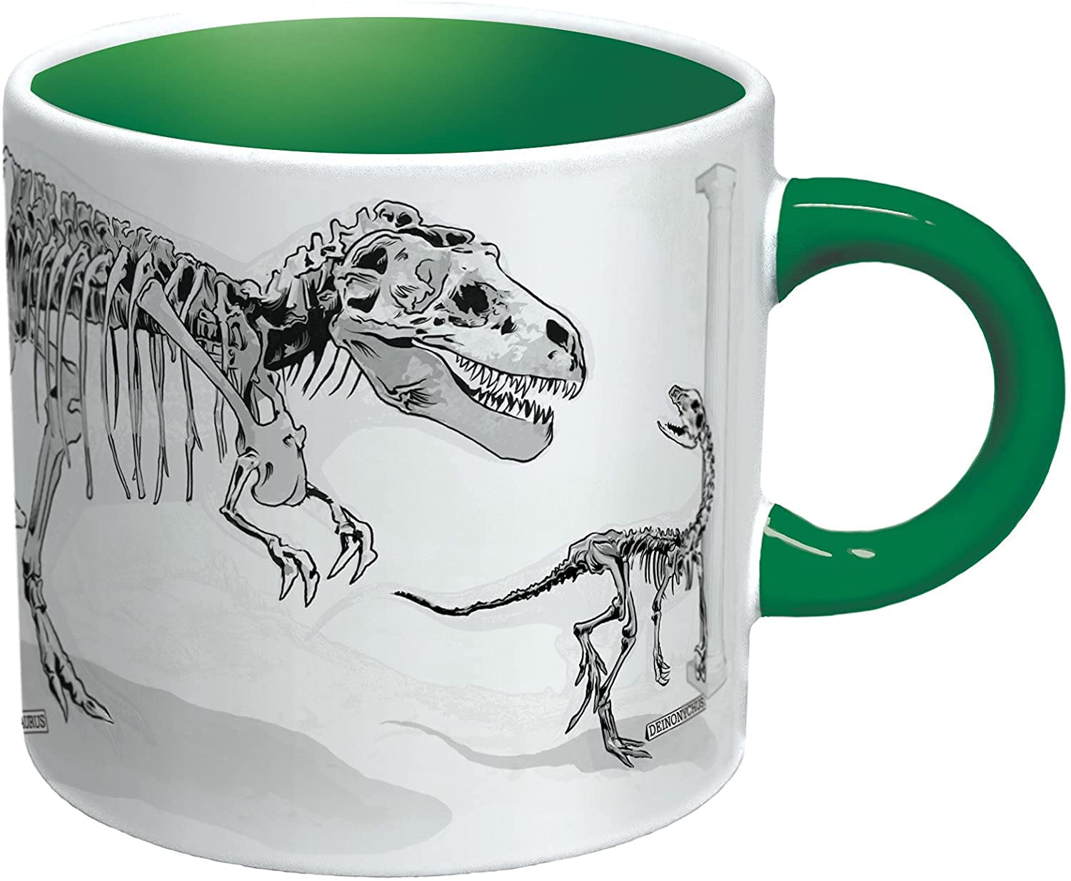 The Unemployed Philosophers Guild Disappearing Dino Mug - Heat Sensitive Color Changing Coffee Mug - Add Hot Liquid and Watch Dinosaurs Turn to Fossils