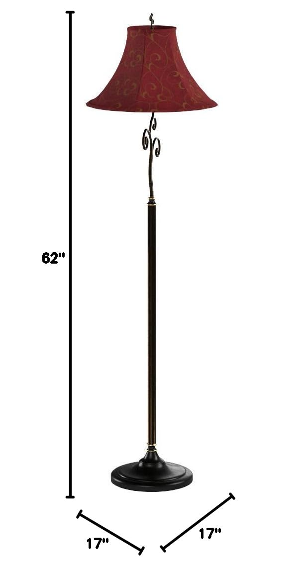 Kenroy Home 31381BRZ Richardson Floor Lamp with Bronze Finish, Casual Style, 61" Height, 17" Width, 17" Depth