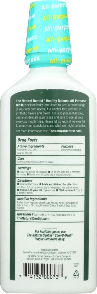 The Natural Dentist Healthy Balance All Purpose Rinse 16.9 oz (Pack of 2)