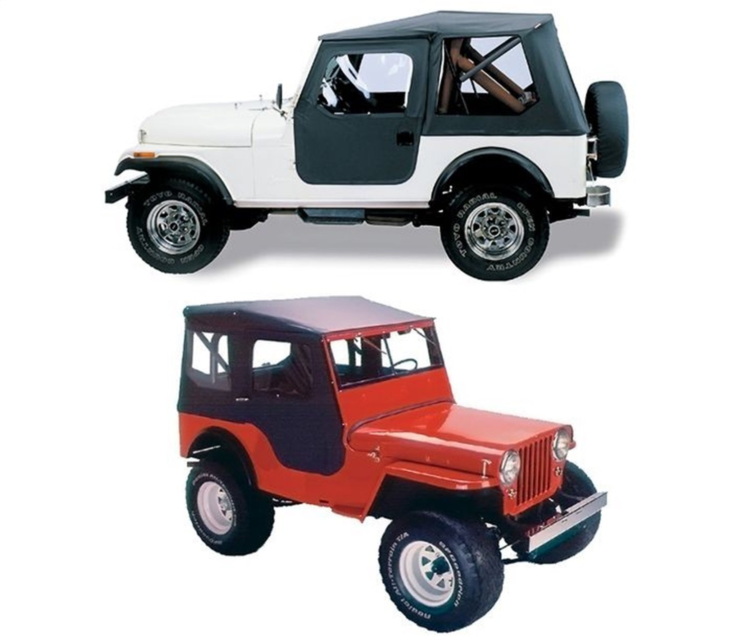Bestop 5140401 Black Tigertop for 1953-1964 CJ-3B Models