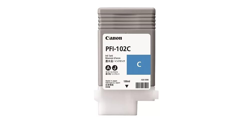 Canon 0896B001AA Lucia PFI-102 C Original Ink Tank, Cyan