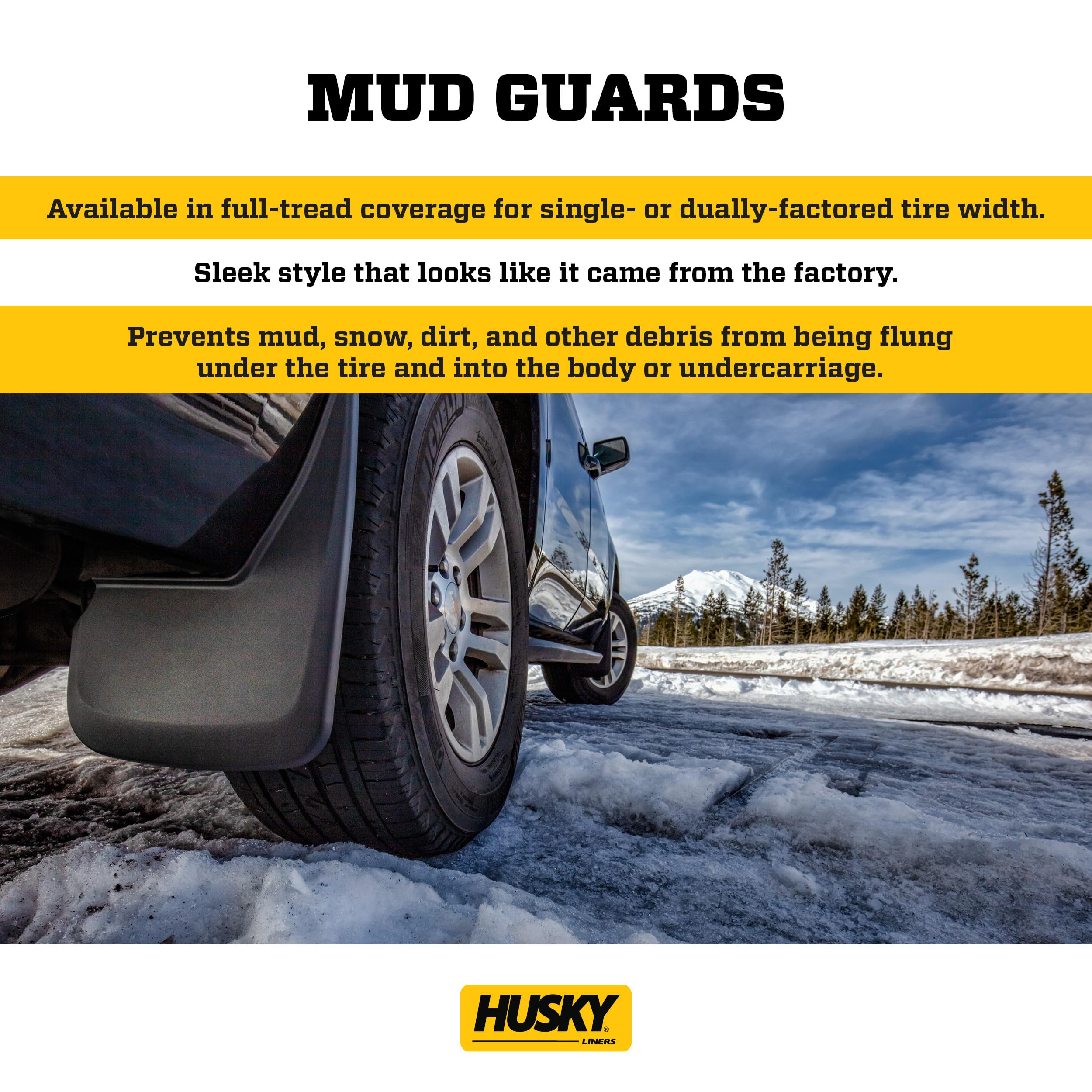 Husky Liners Mud Guards | Front Mud Guards - Black | 56141 | Fits 2007-2018 Jeep Wrangler w/ Standard Bumper 2 Pcs