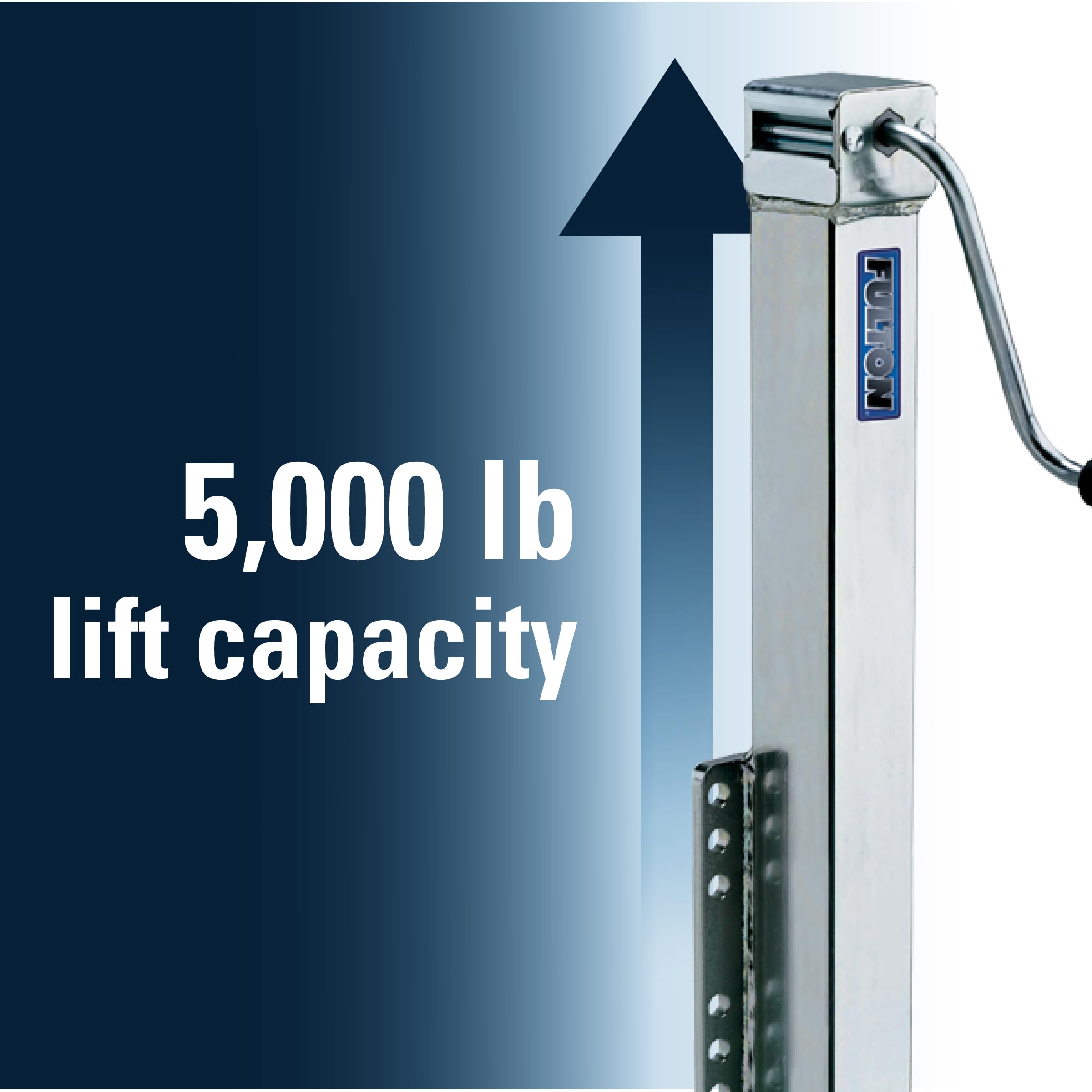 Fulton HD50000101 Bolt-On Trailer Tongue Jack with Drop Leg - 5000 lb. Weight Capacity , Gray