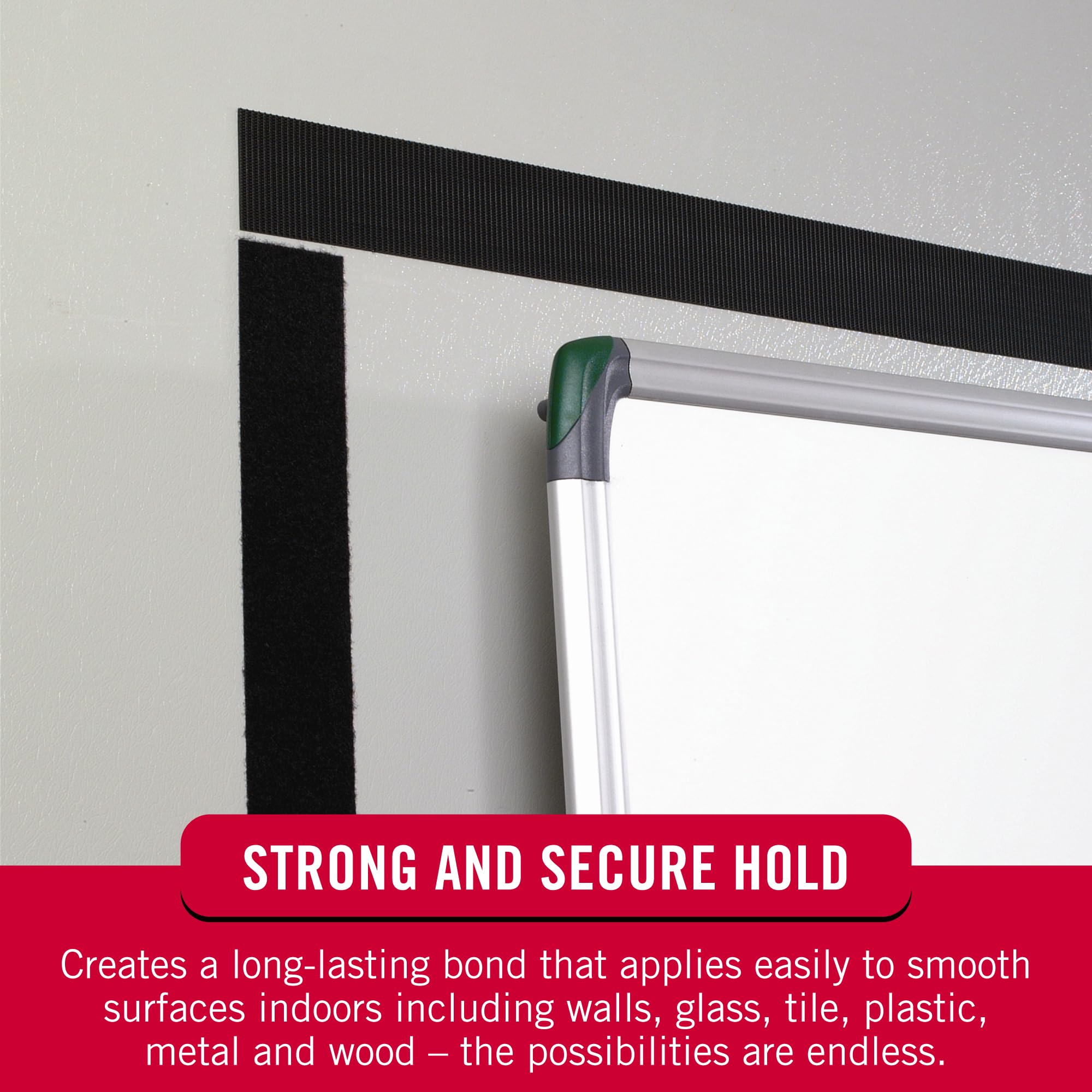 VELCRO Brand – 30 ft Sticky Back Hook and Loop Fasteners – Peel and Stick Permanent Adhesive Tape Keeps Classrooms, Home, and Offices Organized – Cut-to-Length Roll | 3/4 in Wide | Black, (91137)