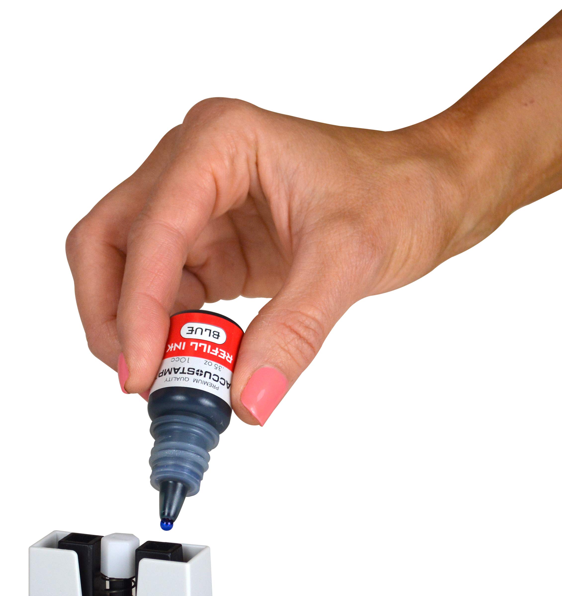 ACCU-STAMP Ink Refill for Pre-Ink Stamps, Blue and Red, Pack of 2, .35oz/each (032958)