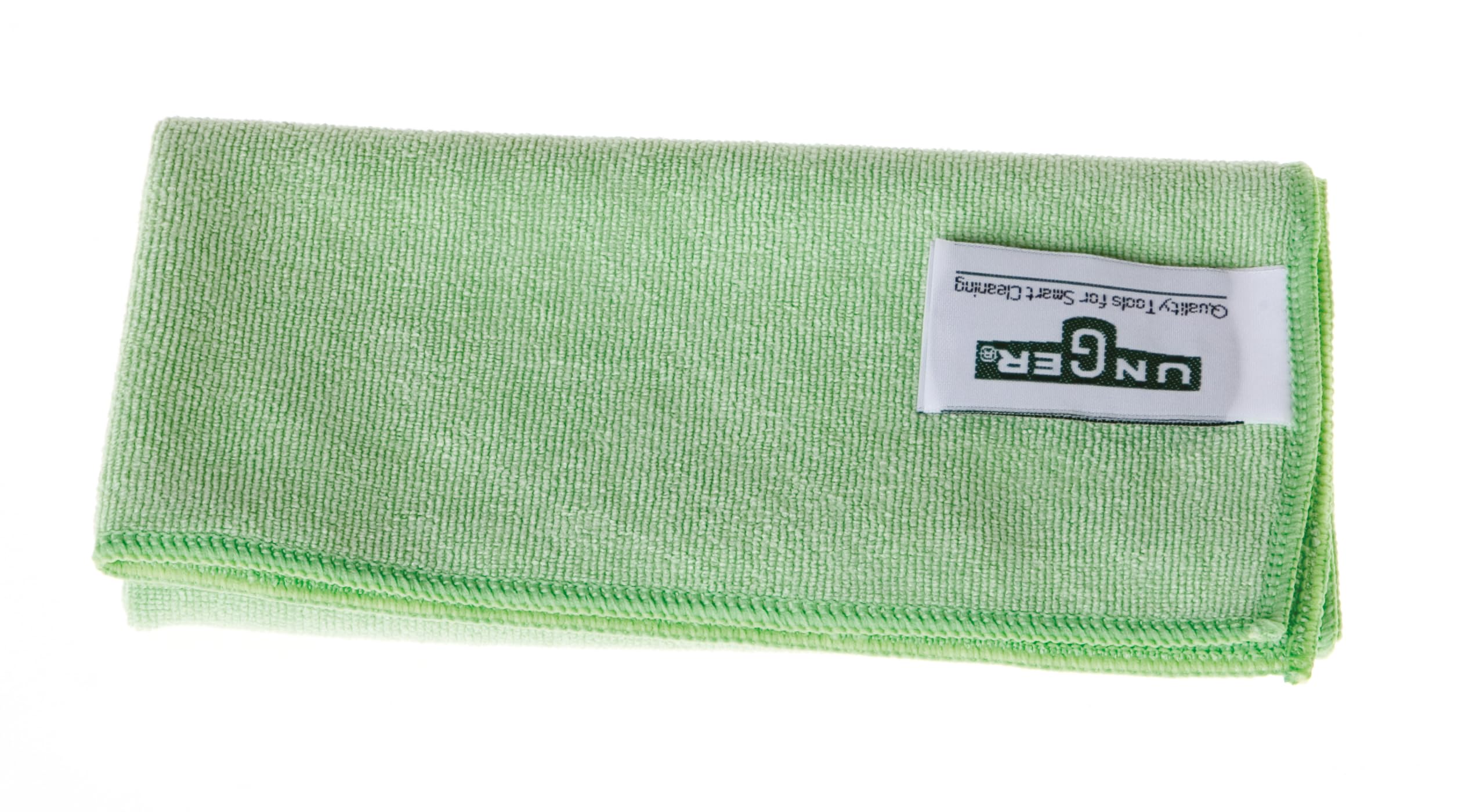 Unger MF400 SmartColor MicroWipe Heavy Duty Microfiber Cloth, 16" Length x 15" Width, Green (Case of 10)