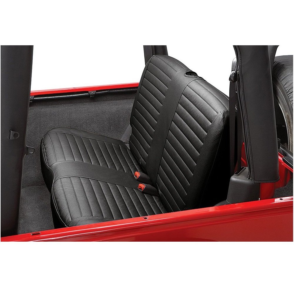 Bestop 2922115 Black Denim Seat Cover for Rear Bench Seat - Jeep 1997-2002 Wrangler; Sold as Individual Seat Cover; Fits Factory Seat