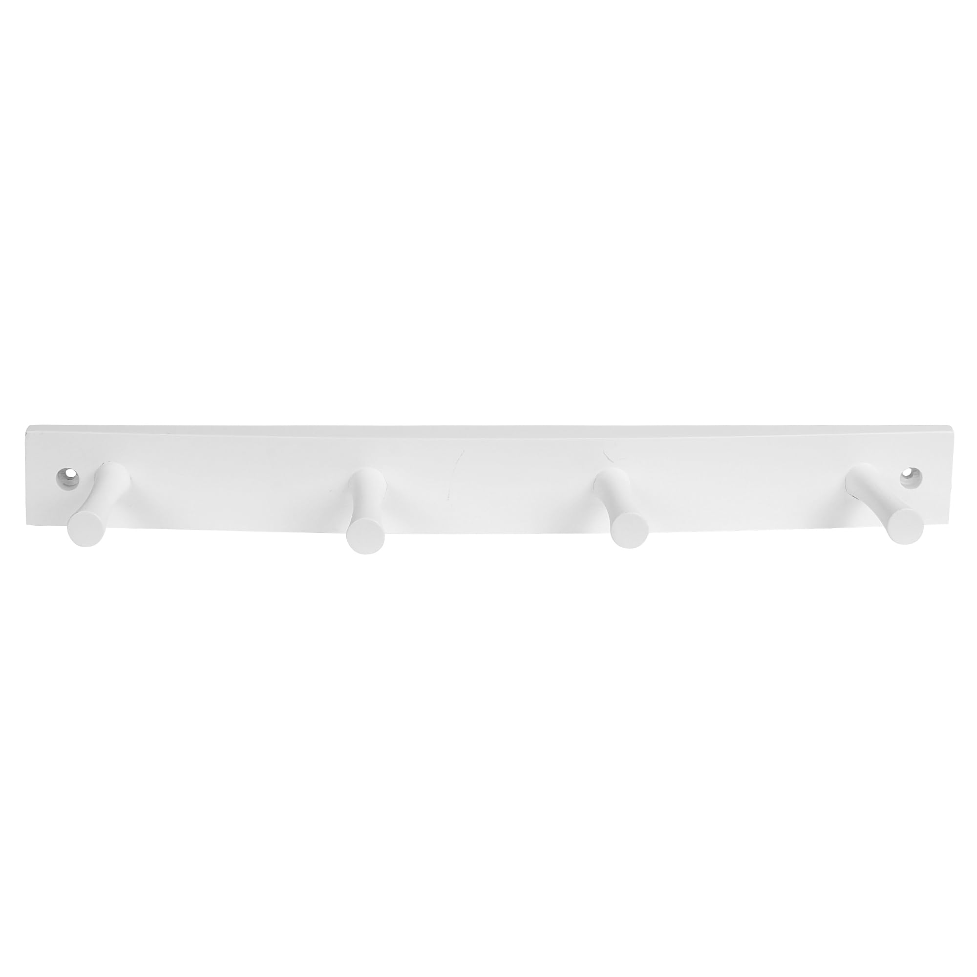 Spectrum Diversified Wall-Mounted 4 Peg Wood Hook, Hat Organizer & Coat Entryway or Closet Bathroom Storage Racks for Towels & Bath Robes, White