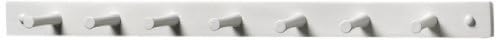 Spectrum Diversified Wall-Mounted 7 Peg Wood Hook, Hat Organizer & Coat Hanger for Entryway or Closet Bathroom Storage Racks for Towels & Bath Robes, White