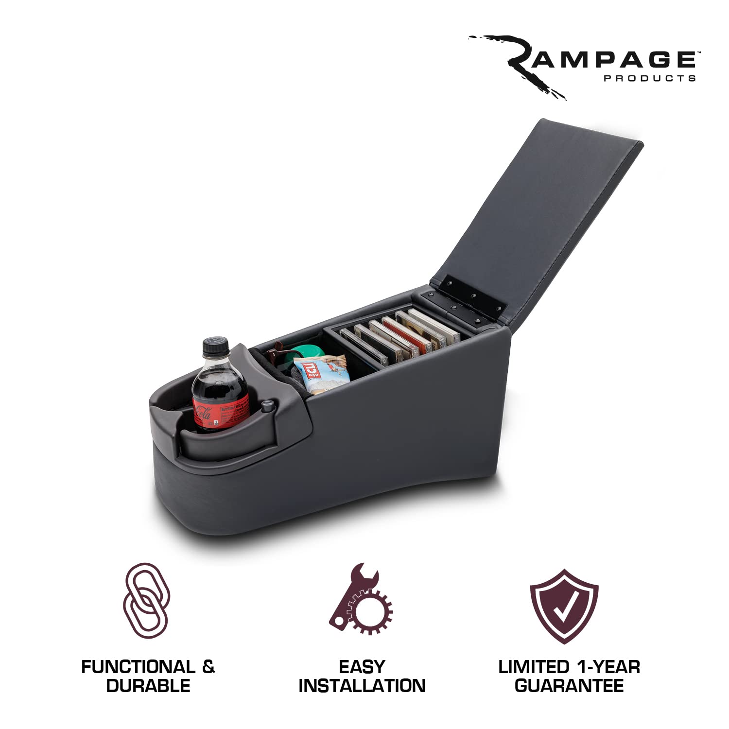 Rampage Universal Truck Bench Seat Console | Charcoal Color | 39223