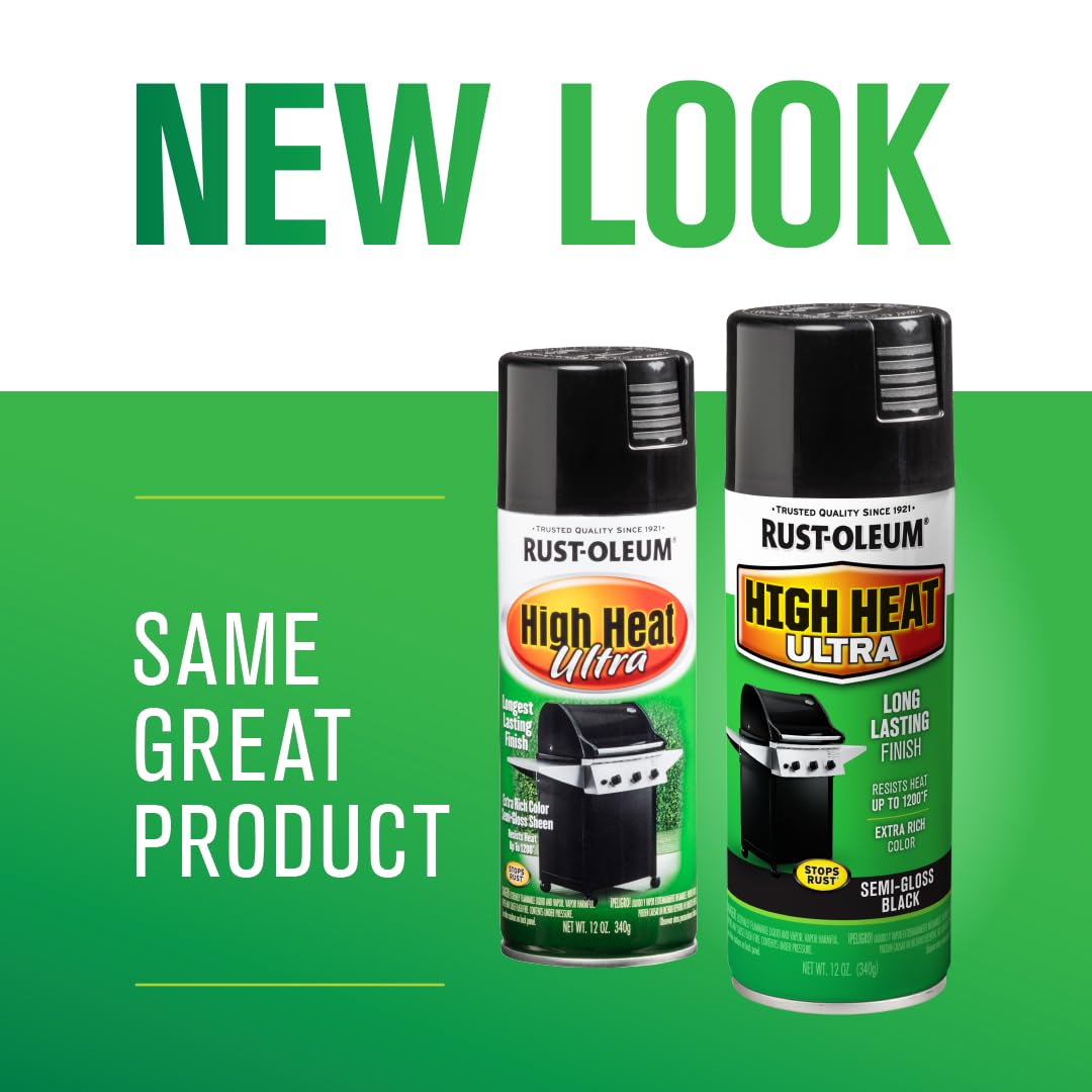 Rust-Oleum Paint 241169 High Heat Ultra Enamel Spray, Black, 12-Ounce, 12 Ounce (Pack of 1)