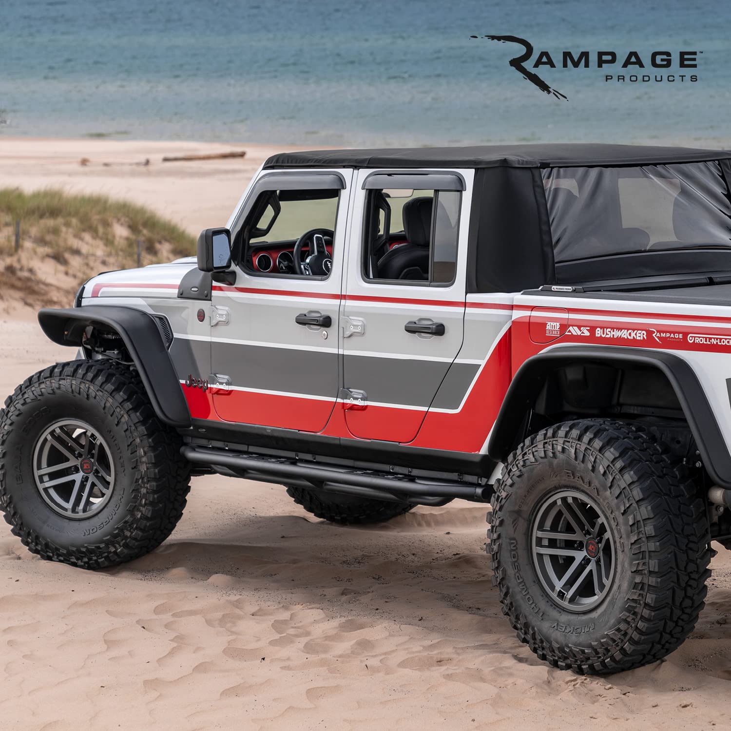Rampage California Brief Soft Top | Vinyl, Black Denim | 92815 | Fits 1992 - 1995 Jeep Wrangler YJ