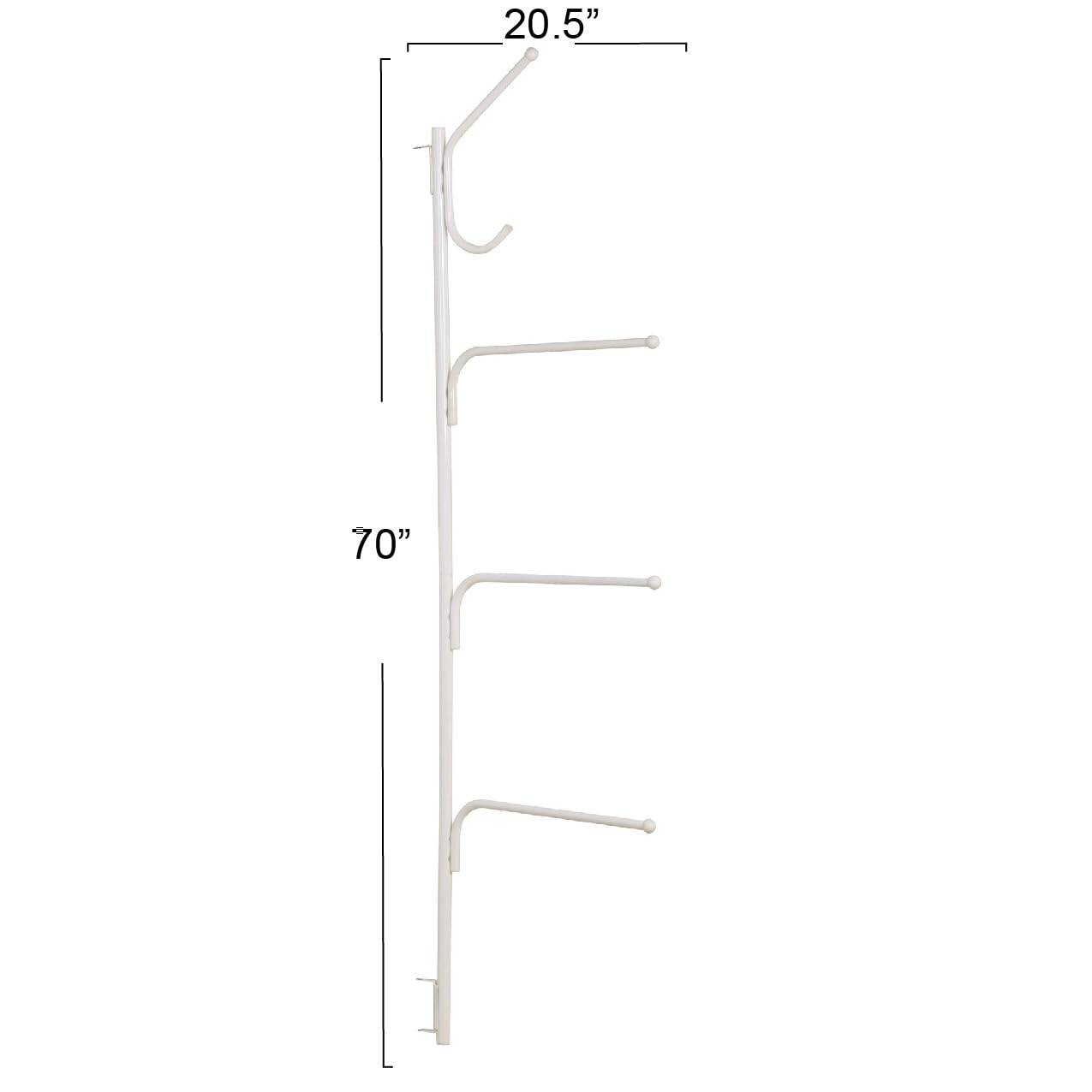 Household Essentials Hinge-It Clutterbuster Family Towel Bar, Valet White