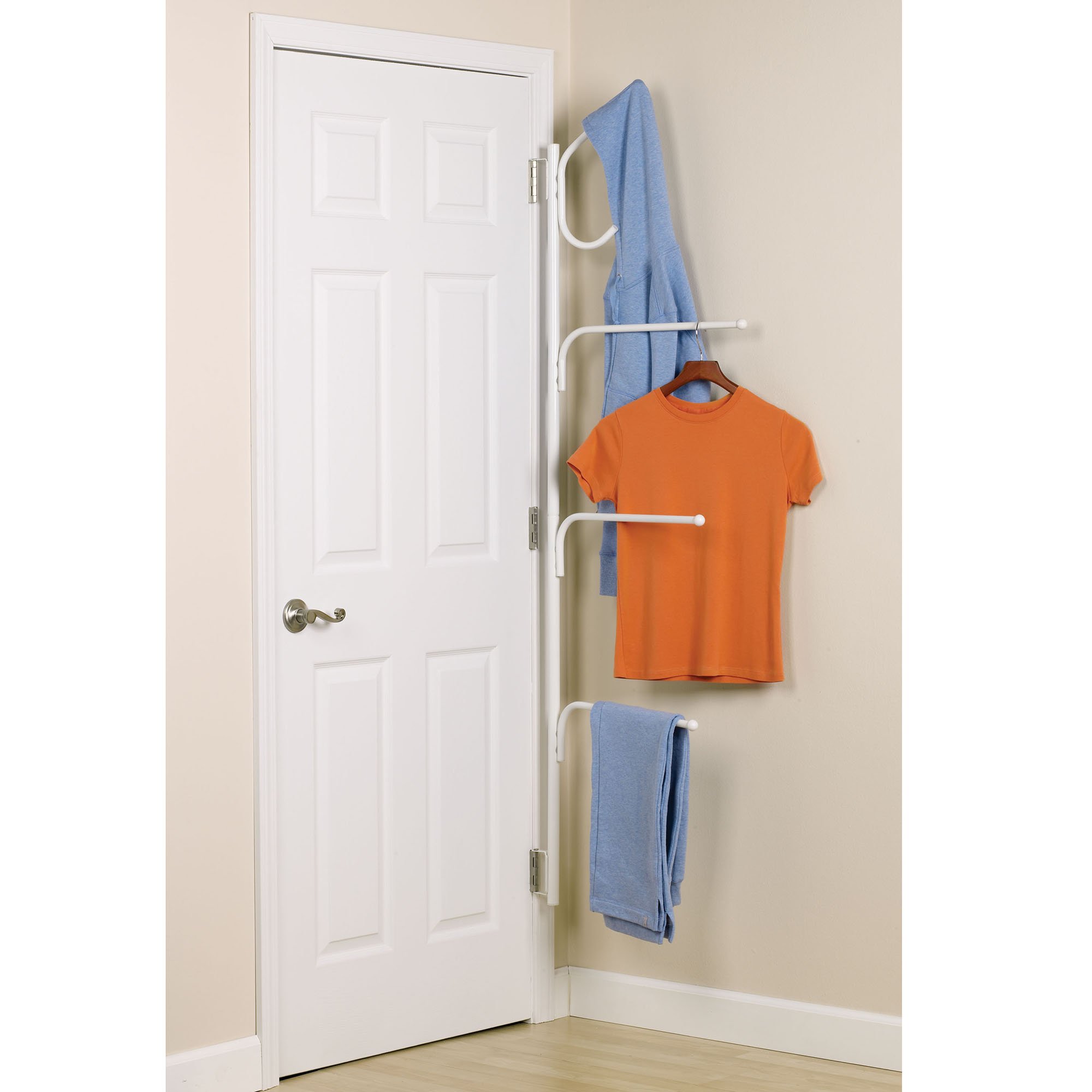 Household Essentials Hinge-It Clutterbuster Family Towel Bar, Valet White