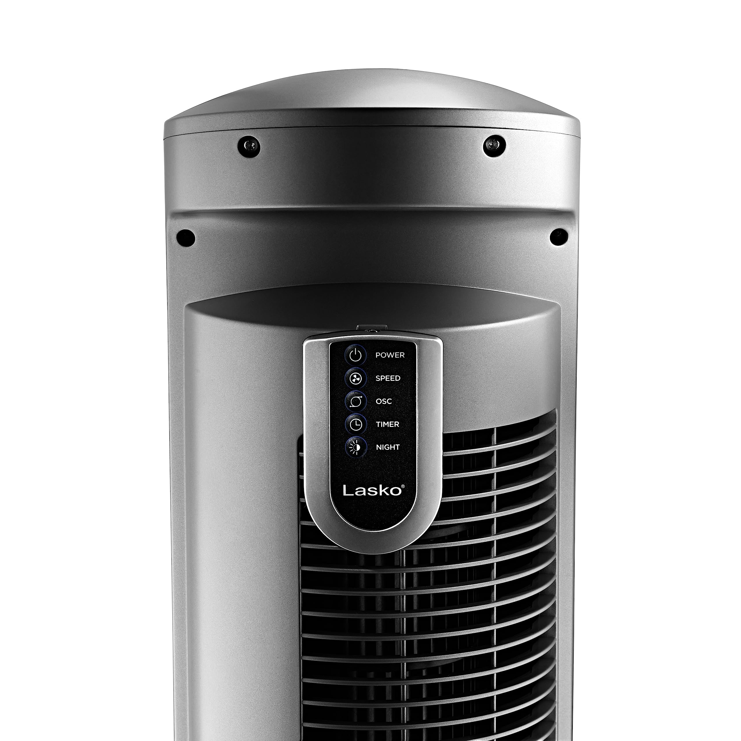 Lasko Portable Electric 42" Oscillating Tower Fan with Nighttime Setting, Timer and Remote Control for Indoor, Bedroom and Home Office Use, Silver, T42951