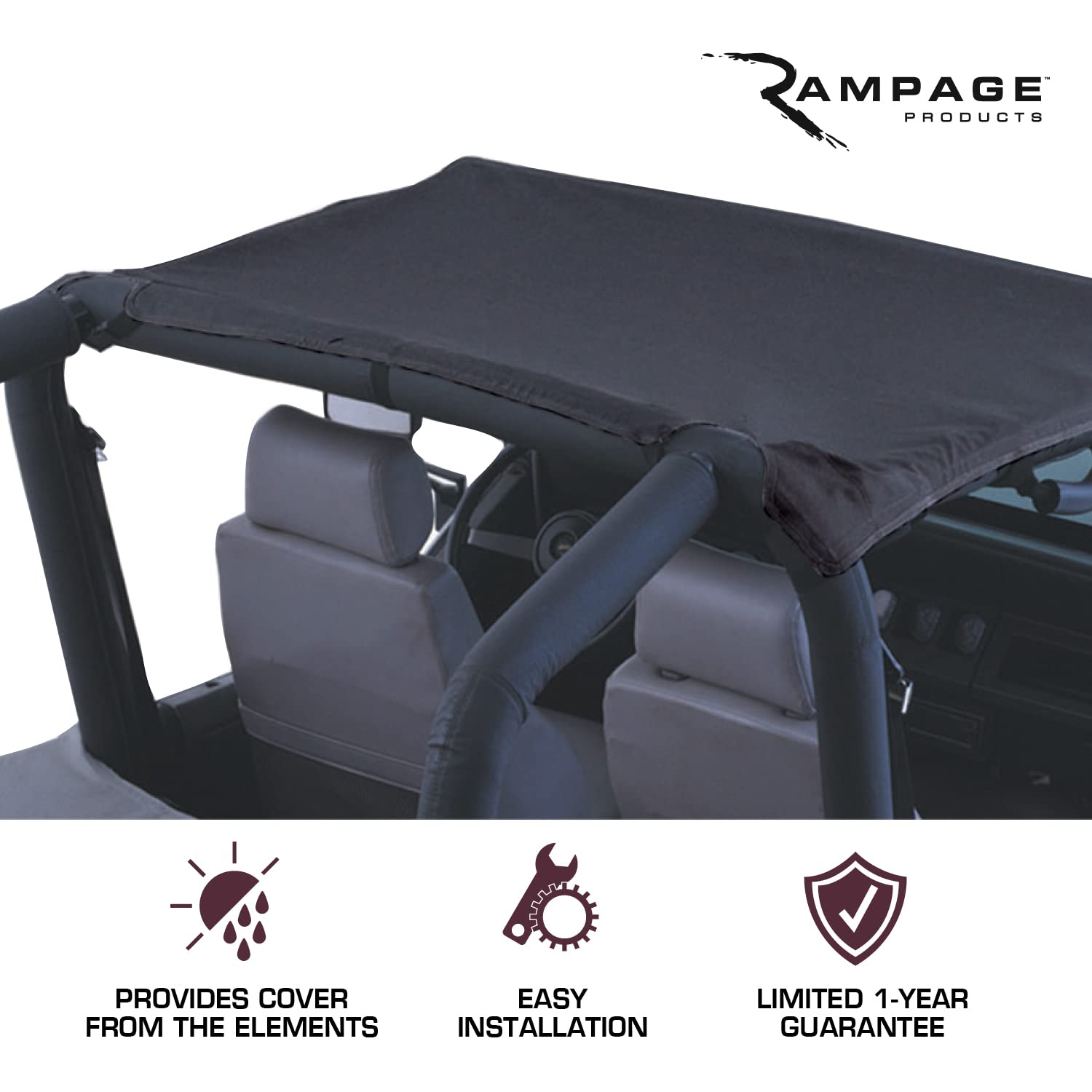 Rampage California Brief Soft Top | Vinyl, Spice Denim | 92817 | Fits 1992 - 1995 Jeep Wrangler YJ