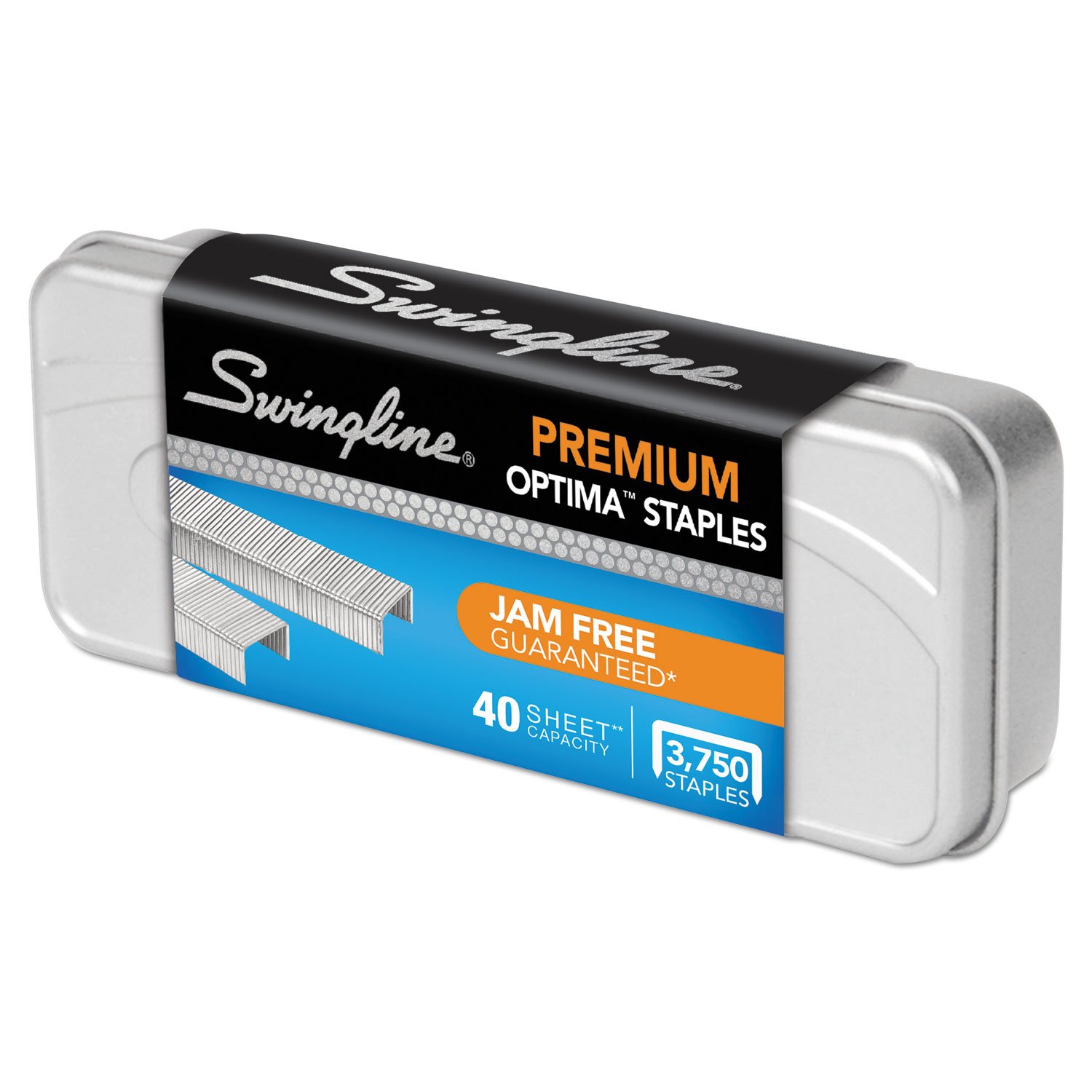 Swingline Staples, Optima, Premium, 1/4" Length, Jam Free Staples for Swingline Stapler Heavy Duty, Perfect for Home Office Supplies & Desktop, 40 Sheet Capacity, 210/Strip, 3750/Box, 1 Pack (35556)