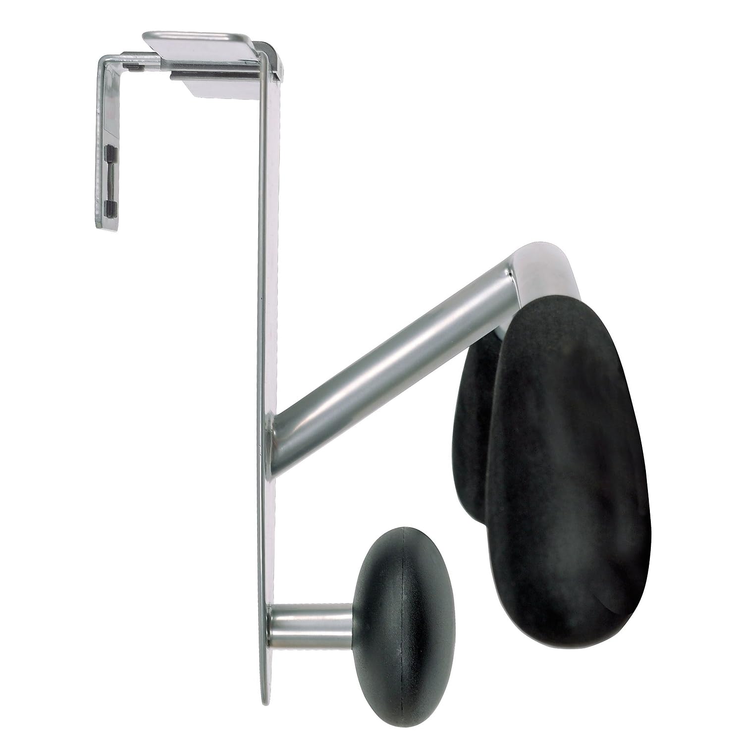 Alba - Partition and Over-the-Door Hook Hanger - Heavy-Duty Organizer for Coat, Towel, Bag, Robe - Metallic Gray and Black - PMMOUSPART