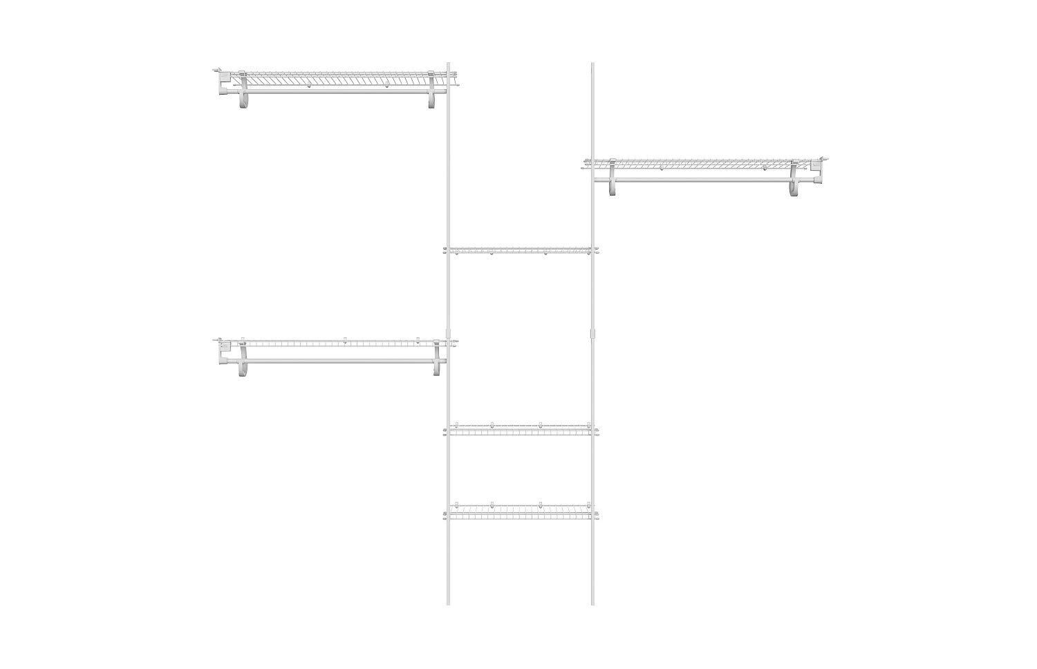 ClosetMaid 5 Ft. to 8 Ft. SuperSlide 6-Shelf Closet Organizer Kit, White, 5636