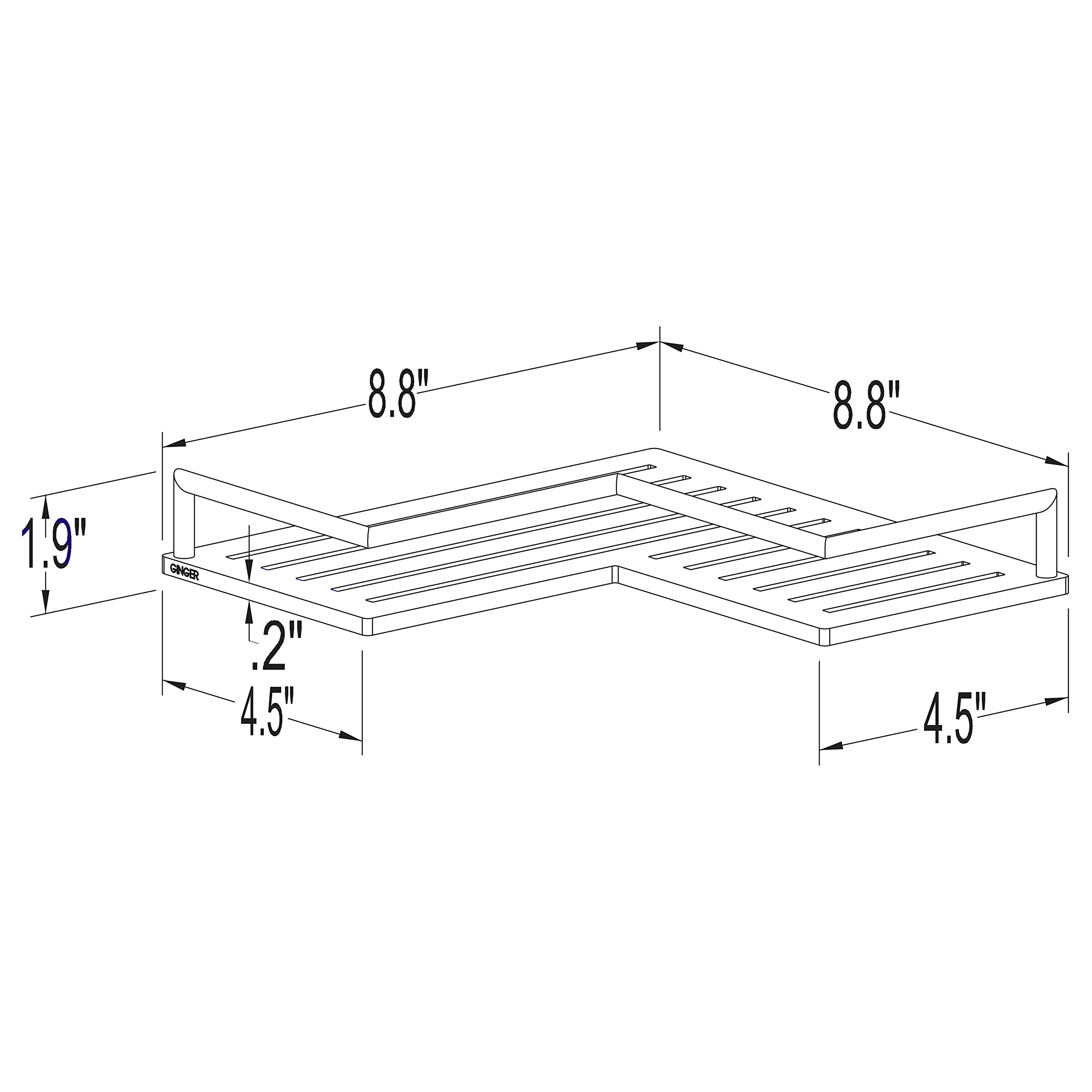 Ginger 28505/PC Surface Mounted Bathroom Shelves, Corner Shelf, Polished Chrome