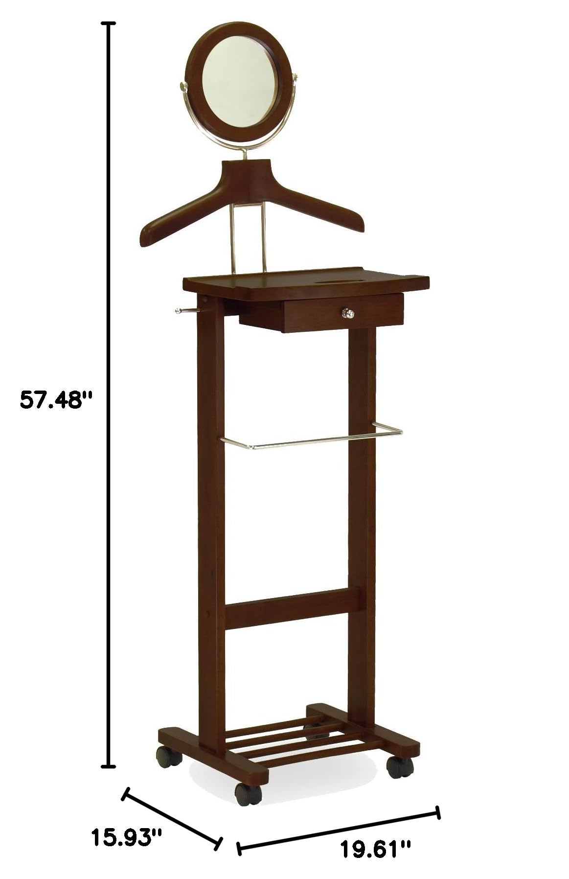 Winsome Trading, Inc. Vanity Valet Stand, Walnut