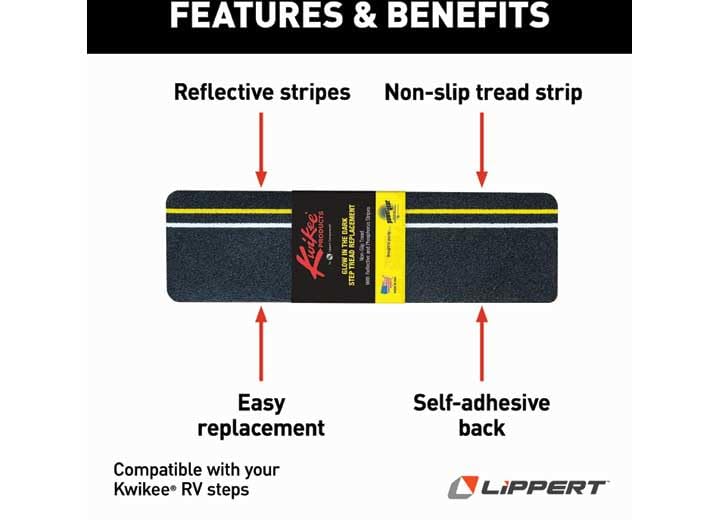 Lippert Components - 909506003 379600 Lippert 379600 Kwikee Glow-In-The-Dark Step Tread