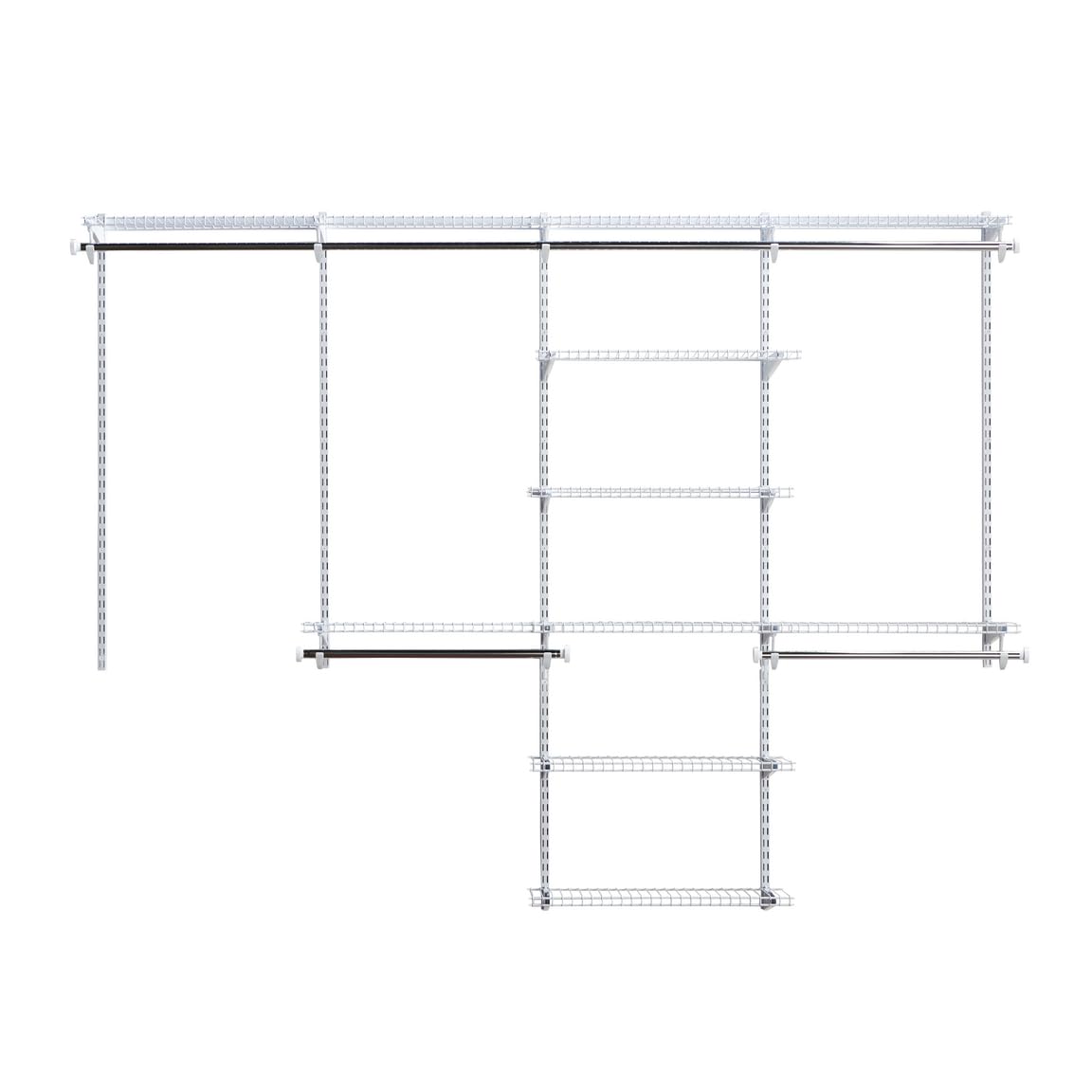 Rubbermaid Configurations Closet Shelves & Hanging Kit, 48-Inch, White, Custom Pantry Organizer and Storage/Clothes Rack