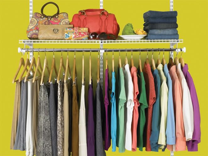 Rubbermaid Configurations Closet Shelves & Hanging Kit, 48-Inch, White, Custom Pantry Organizer and Storage/Clothes Rack
