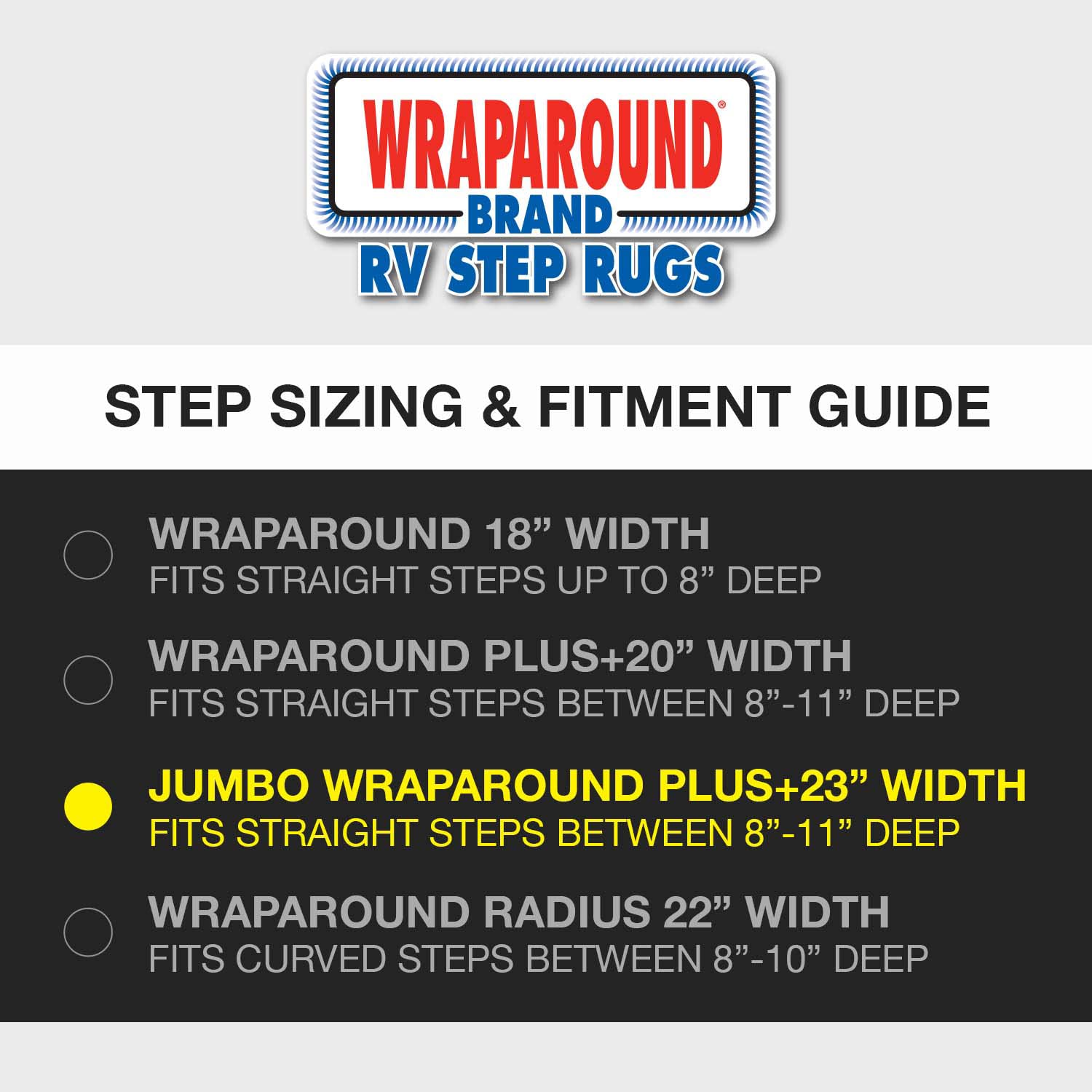 Prest-O-Fit (2-0050) Black 23" Jumbo Wraparound RV Step Rug