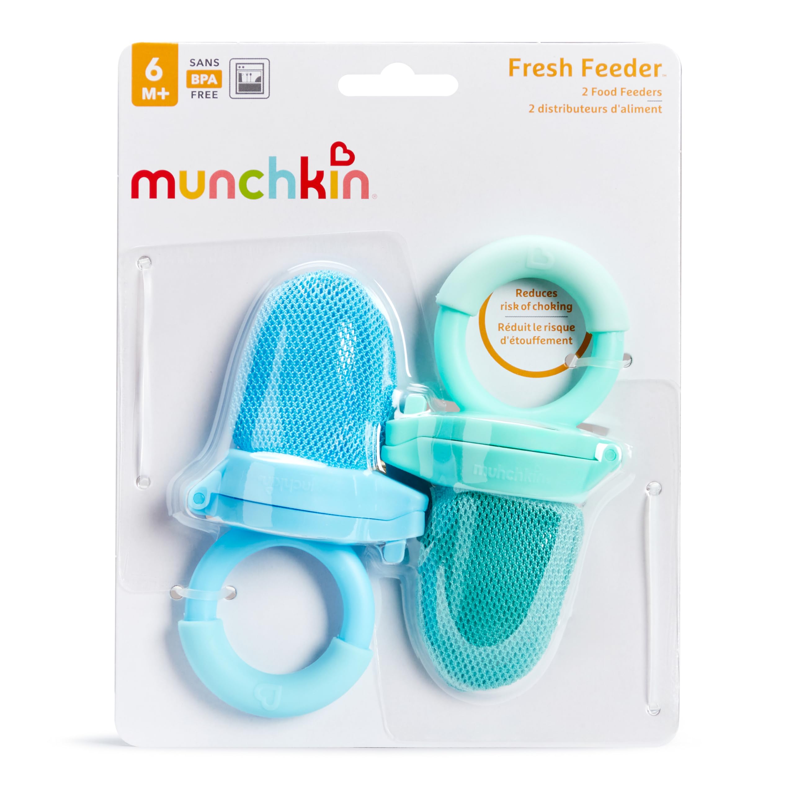 Munchkin Fresh Food Feeder, 2 Pack, Blue/Mint