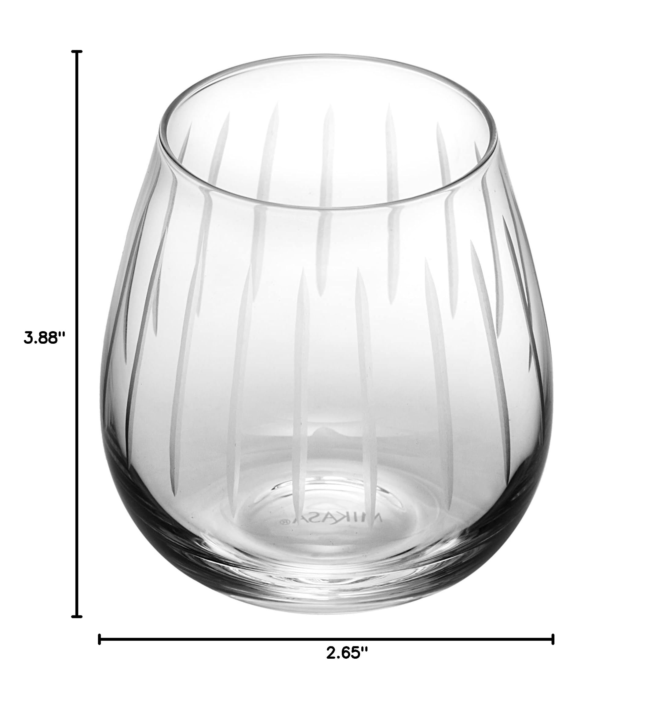 Mikasa Cheers Stemless Wine Glass, 14-Ounce, Set of 4